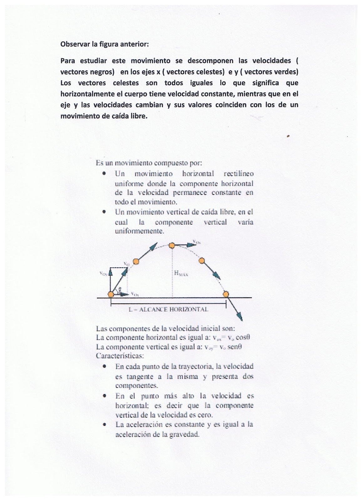 Movimiento: 10) Movimiento de proyectil