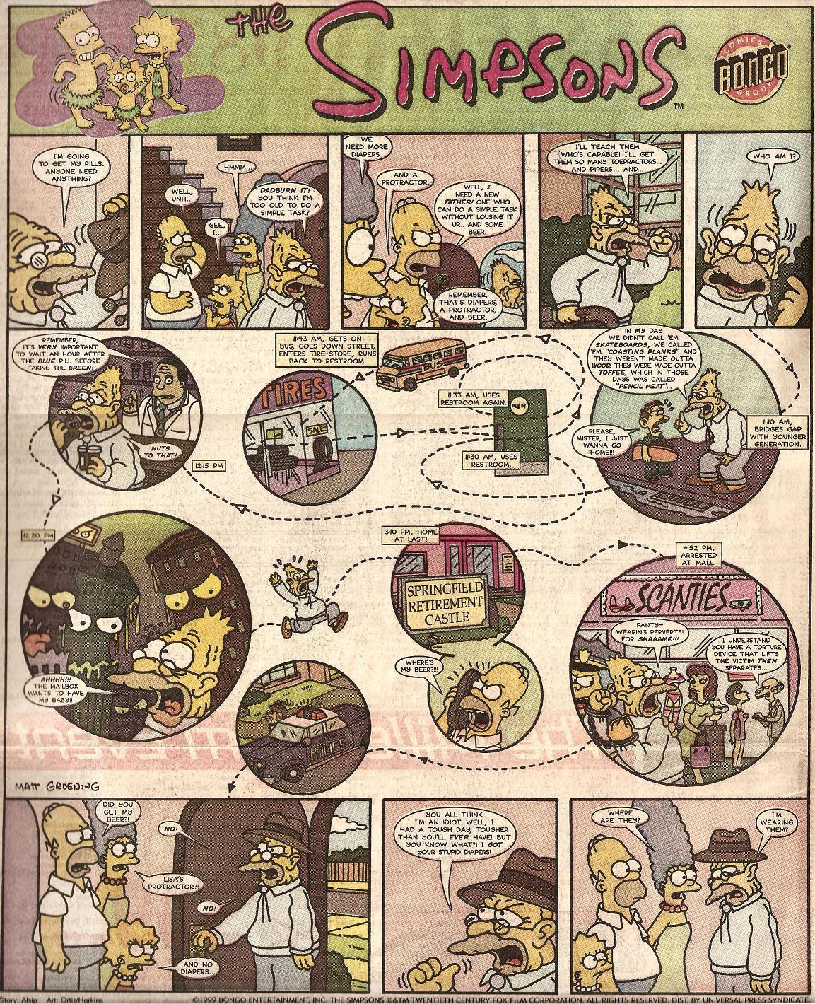Sunday Comics Debt: Simpsons Newspaper Comics