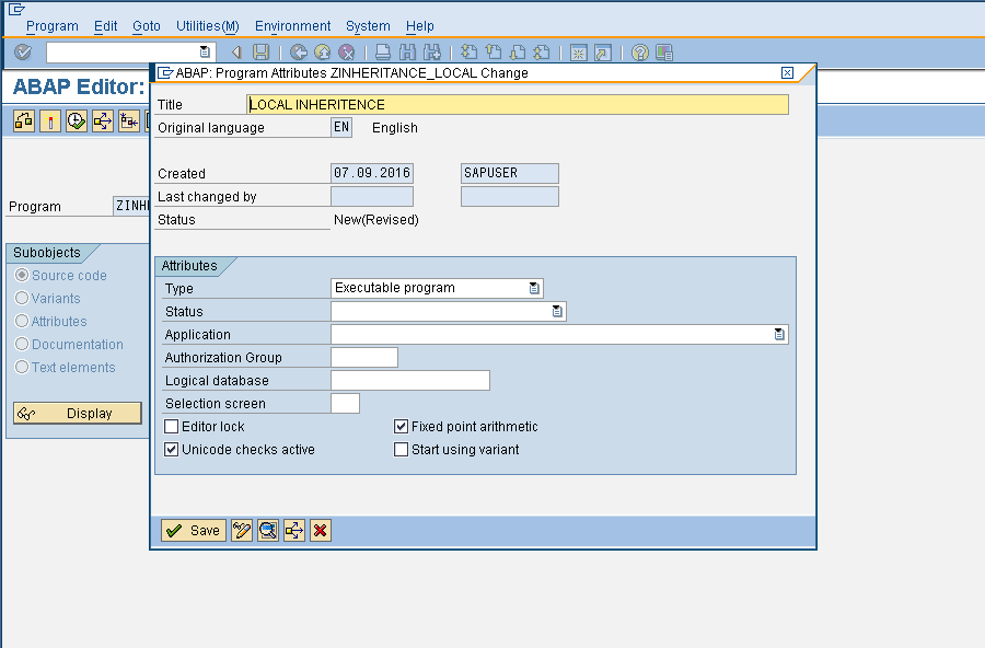 SAP TECH: Local Class :- Inheritance.