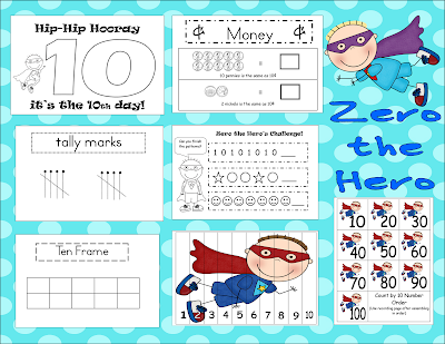 Inspired by Kindergarten: Zero the Hero TPT Packet