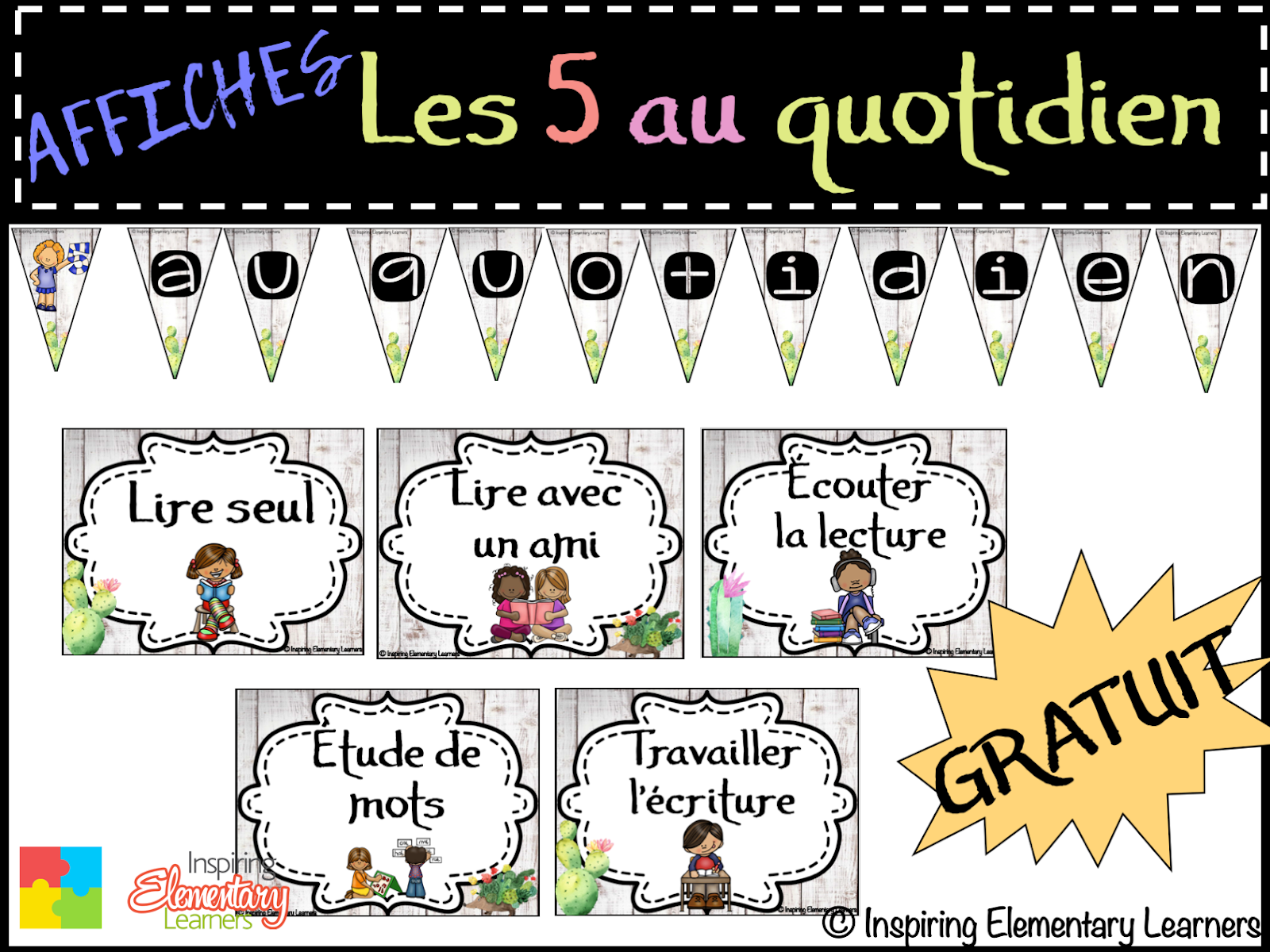 Ressources en français: Les 5 au quotidien - AFFICHES