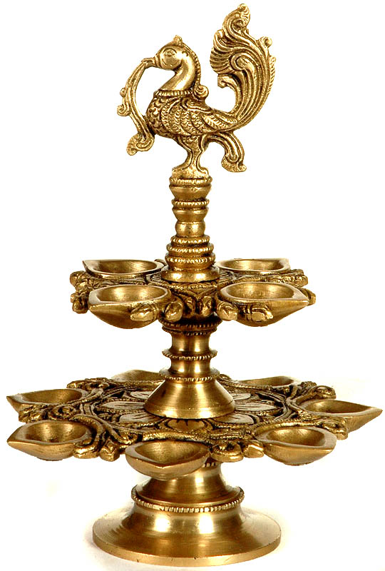 Illuminating Devotion: Brass Oil Lamps of Tamil Nadu for Daily Worship ...