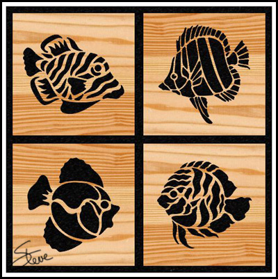 Scrollsaw Workshop: Six Inch Wooden Fish Tile Scroll Saw Patterns.