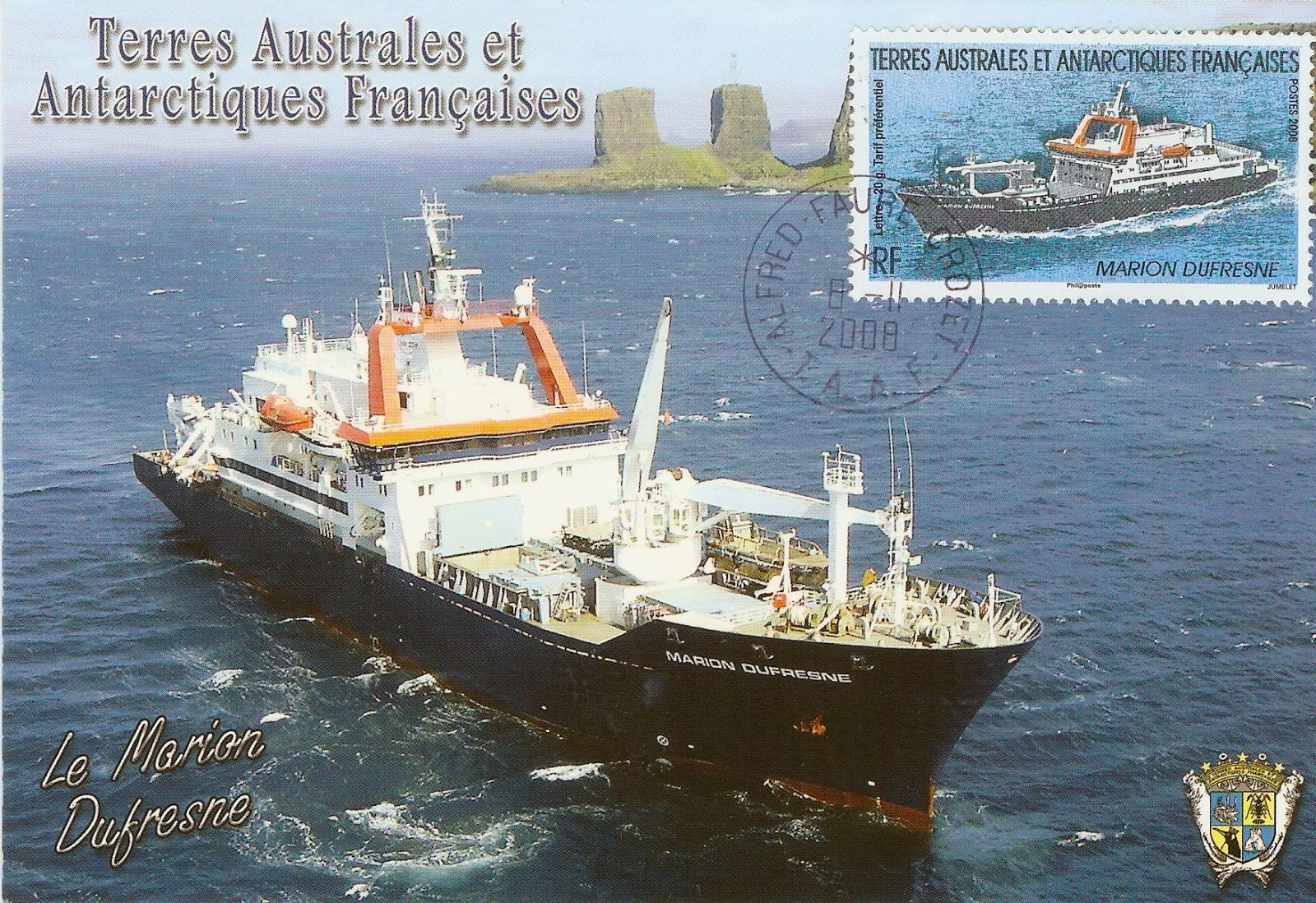 La Marcophilie Navale Envelopmer: Le Marion Dufresne en escale à BREST