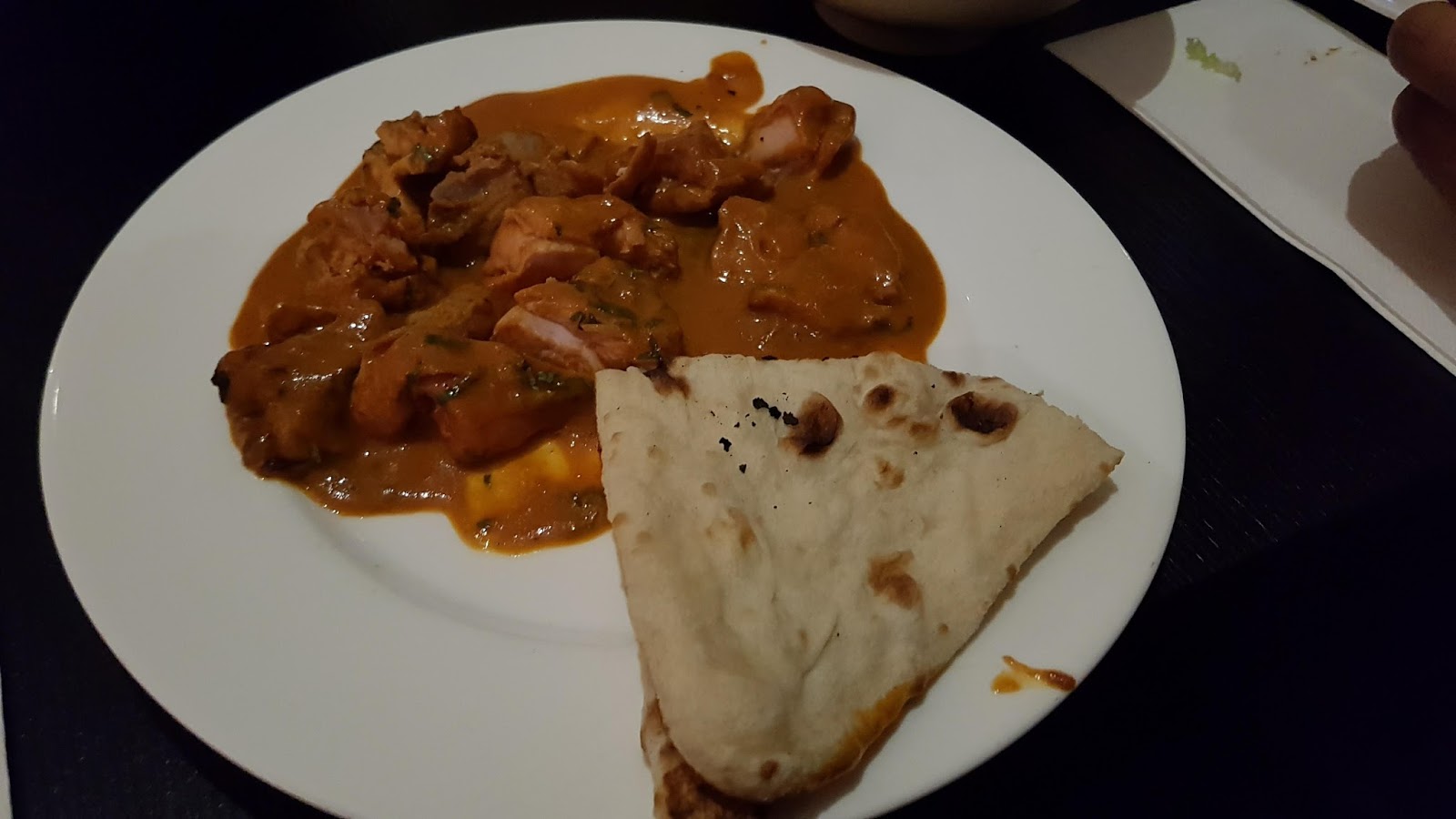 Butter Chicken (extra spicy) and Naan Bread - $22 - Zaaffran's in the city