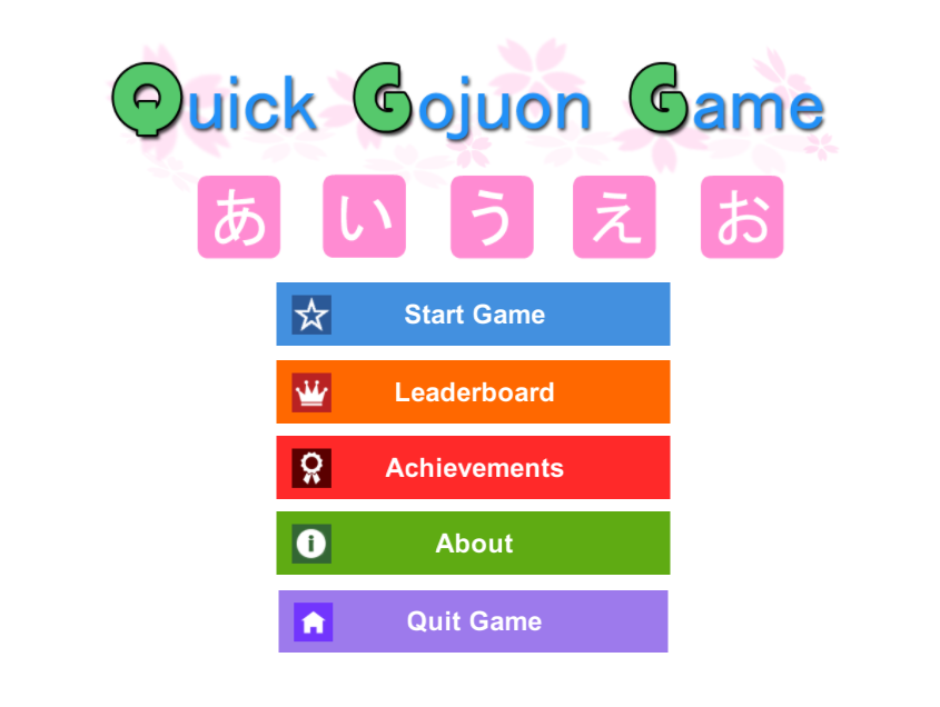 Studio SakuRa FiRefly: [APP] Q50G (Quick Gojuon Game)