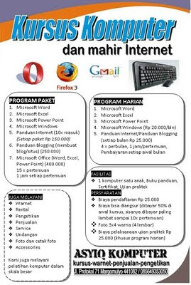 Brosur Kursus Komputer yang Baik dan Menarik - Lebih baik Berbagi