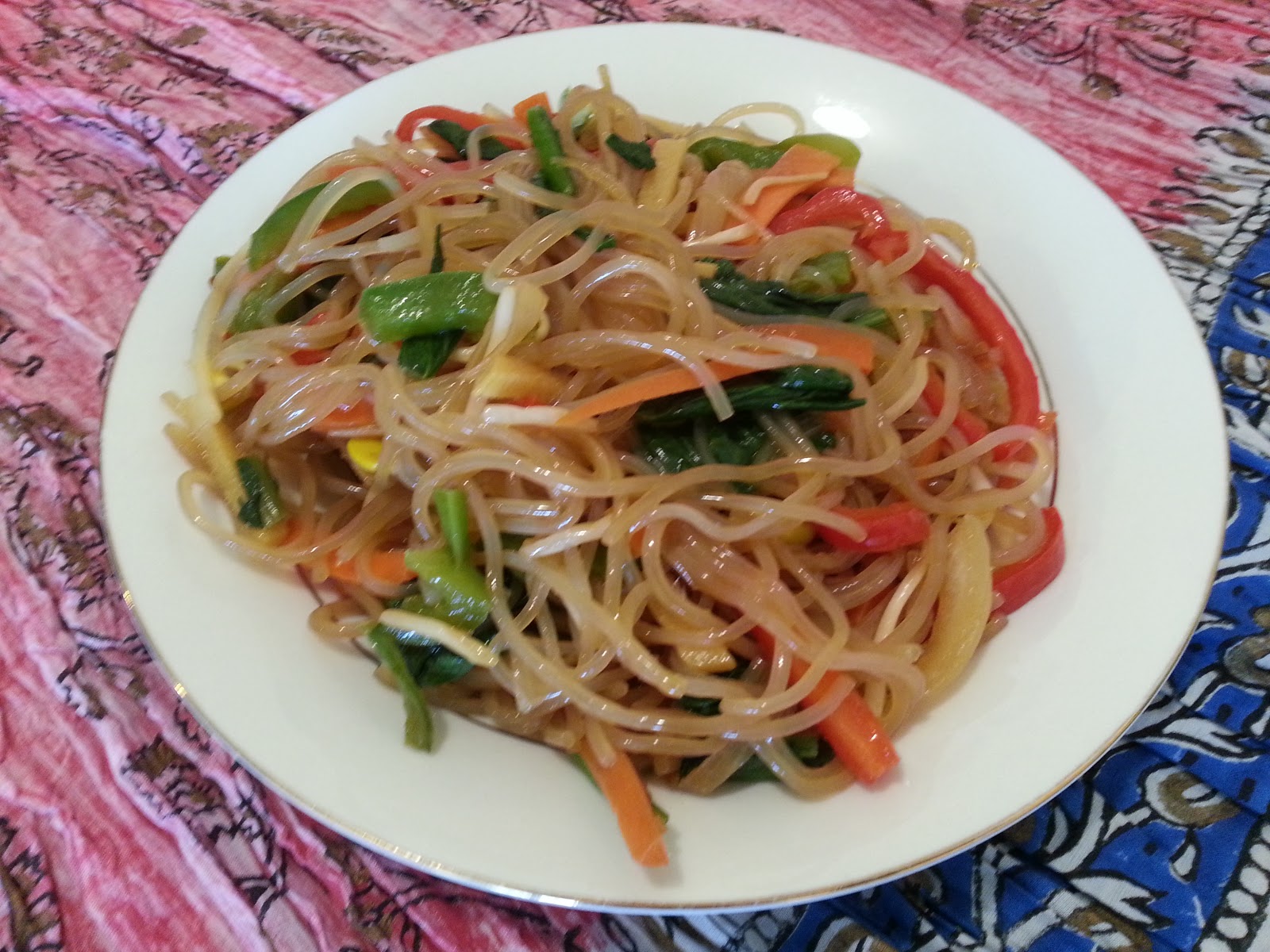 HCF: Japchae (chap chae) - Famous Korean Noodle dish