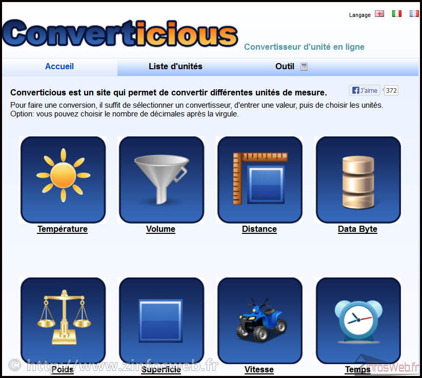 Conversions d'unités sen ligne_ trois services gratuits - ZinfosWeb