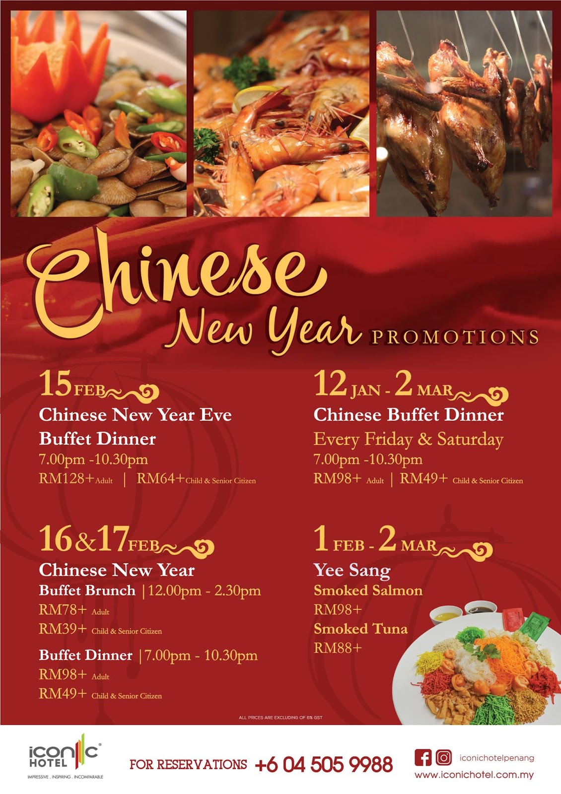 Chinese Buffet Dinner at Iconic Hotel Penang