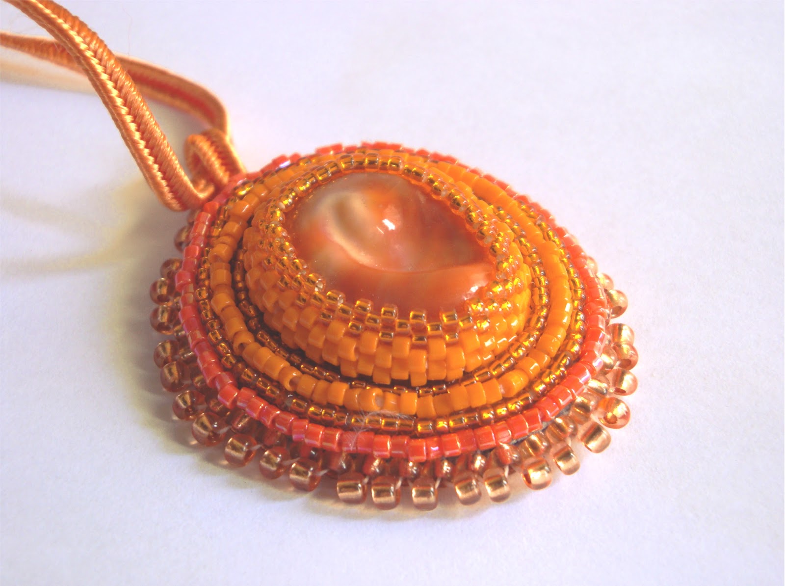 Ilenia's unique beaded and painted jewerly: Natural Seashell Tangerine ...