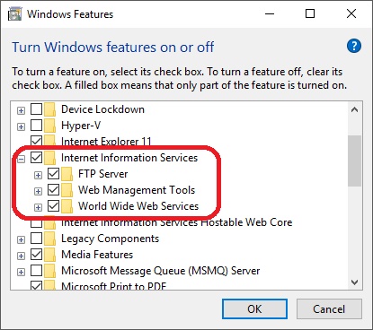 Activating IIS (Internet Information Service) in your Windows PC