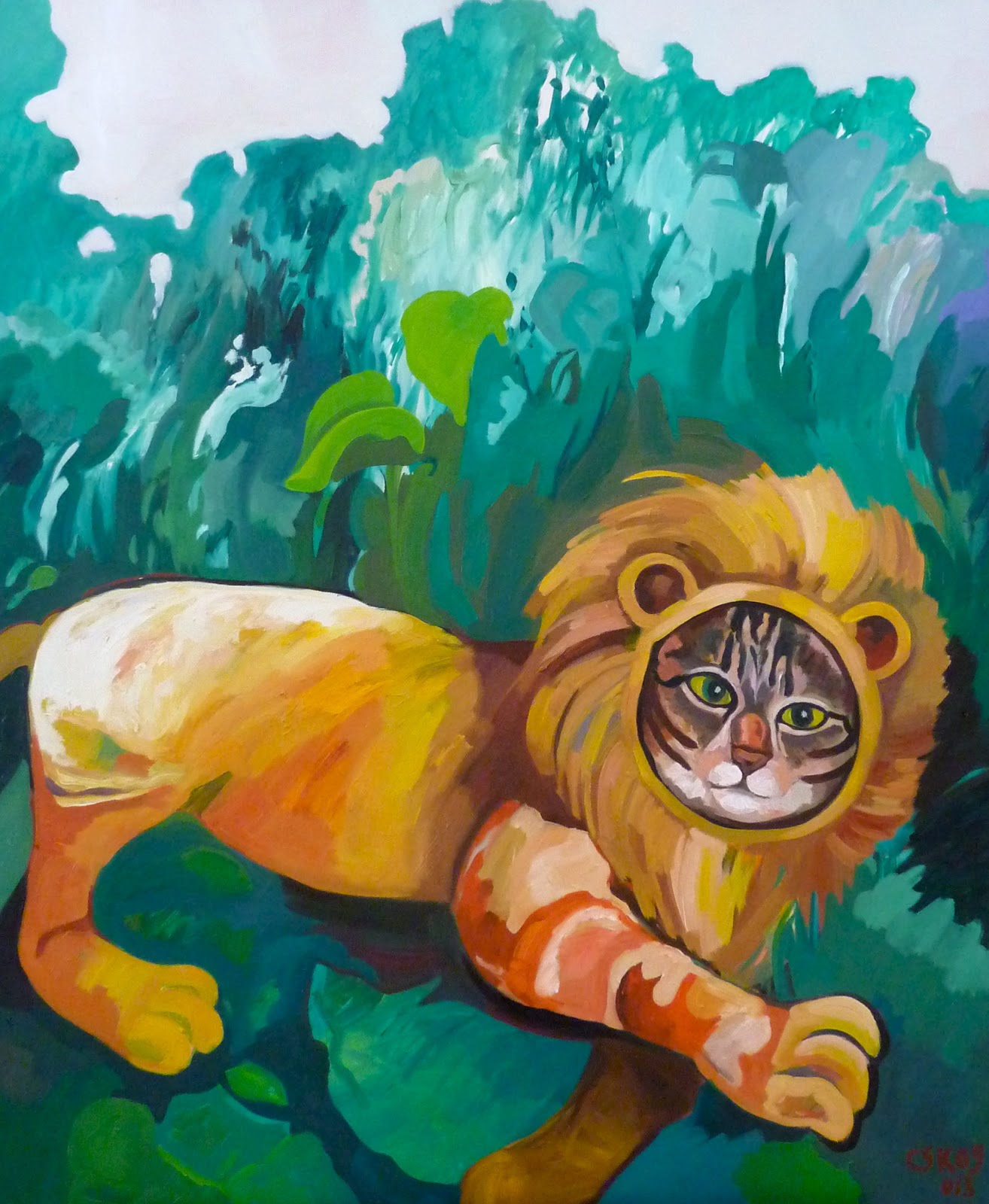 CAT PAINTED PORTRAITS: Heidi the Cat, as a little lion