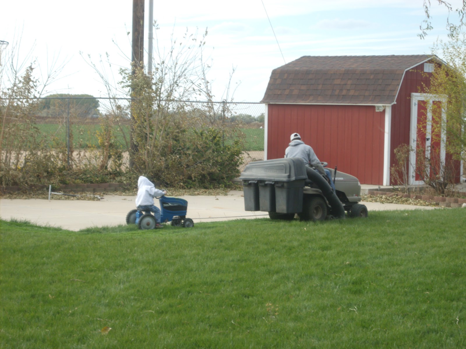Brandon and Jennifer: Lawn Mower Train