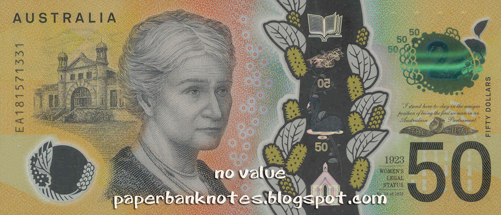 australia: ...Australia - $5 (Reprint) and $50 Next Generation Series 2018