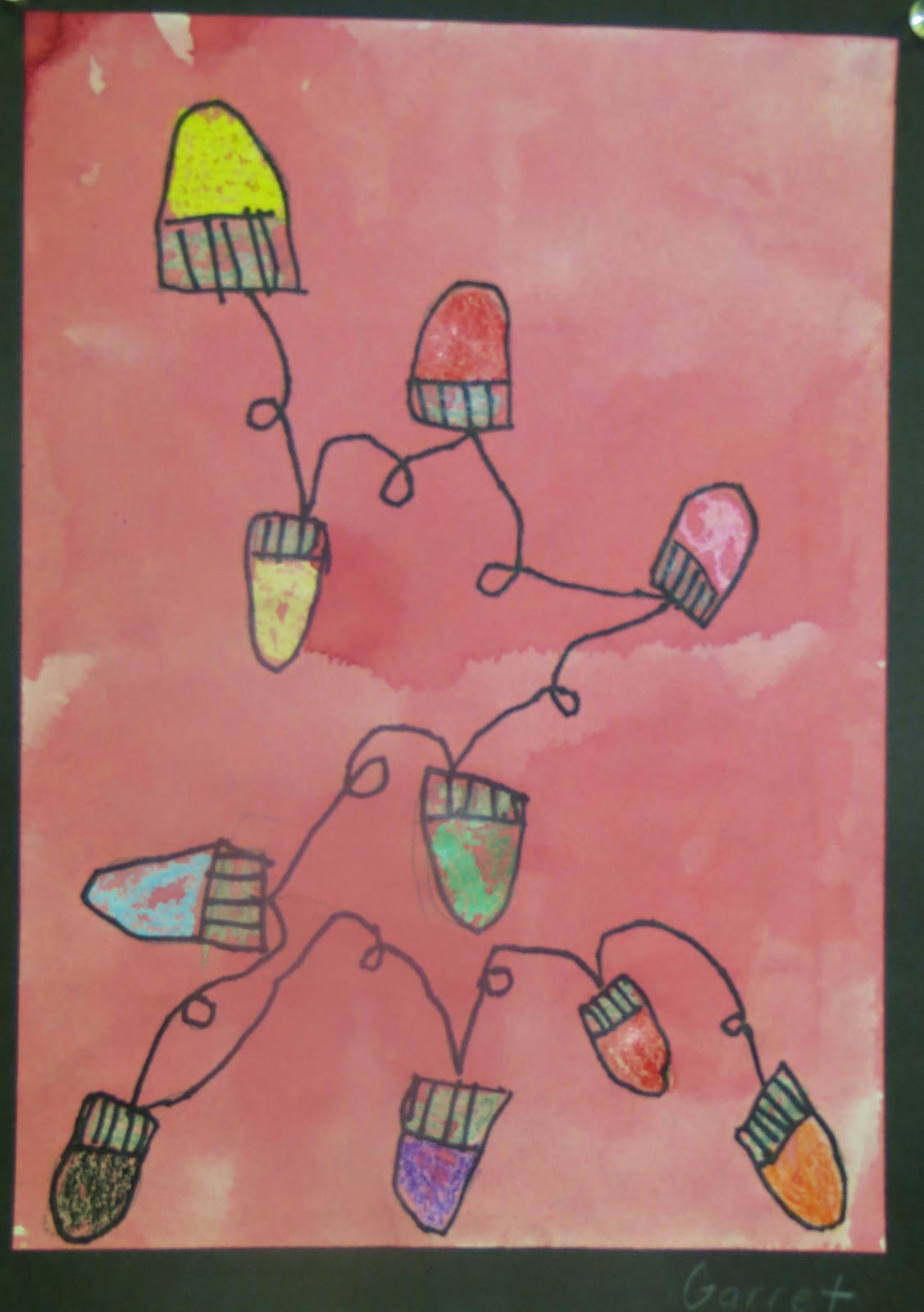 Nichols Art 2012-2013: 1st Grade Crayon Resist Lights