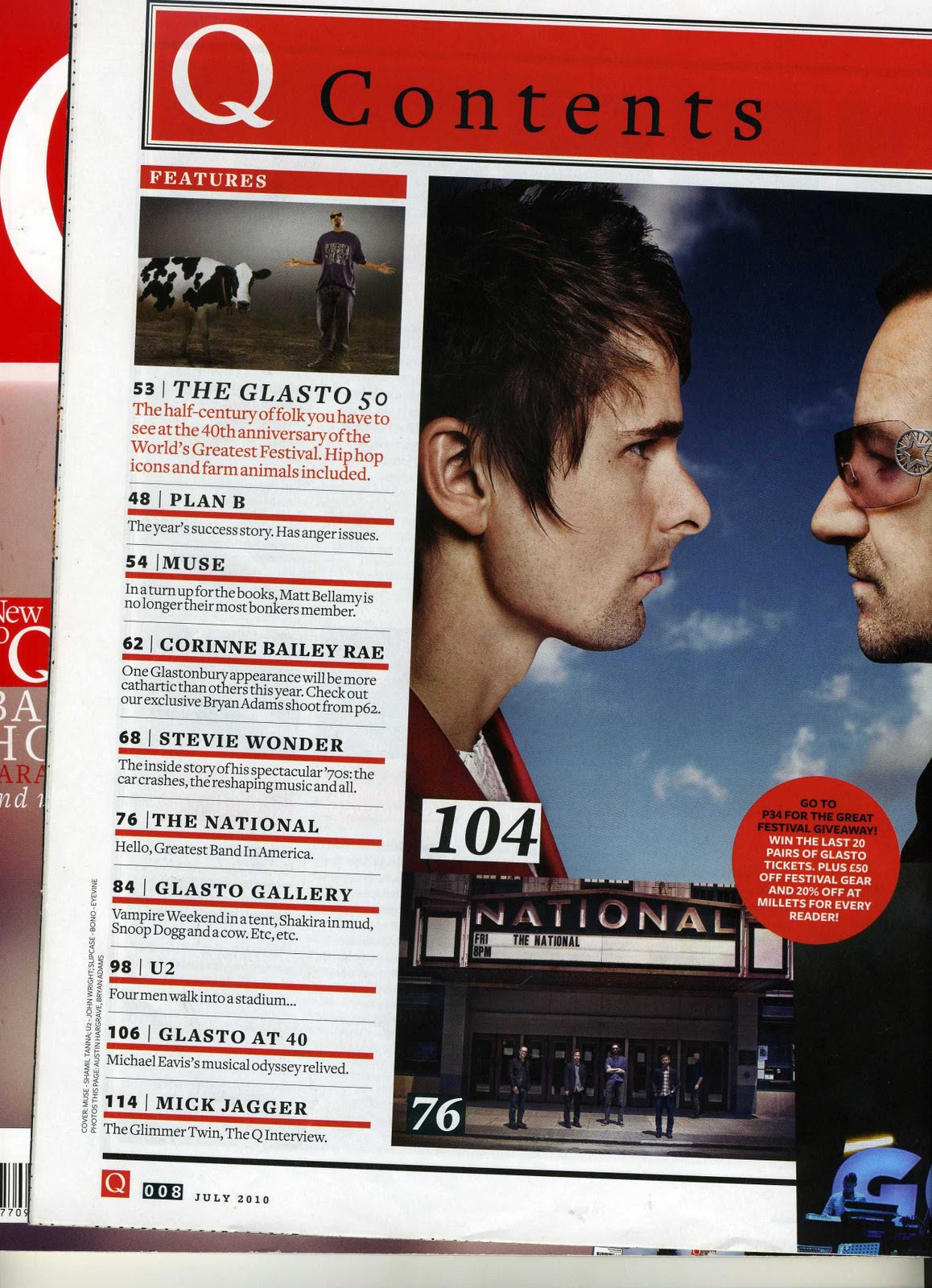 Josh Parkes AS Foundation Portfolio: Contents Page Analysis - Q magazine