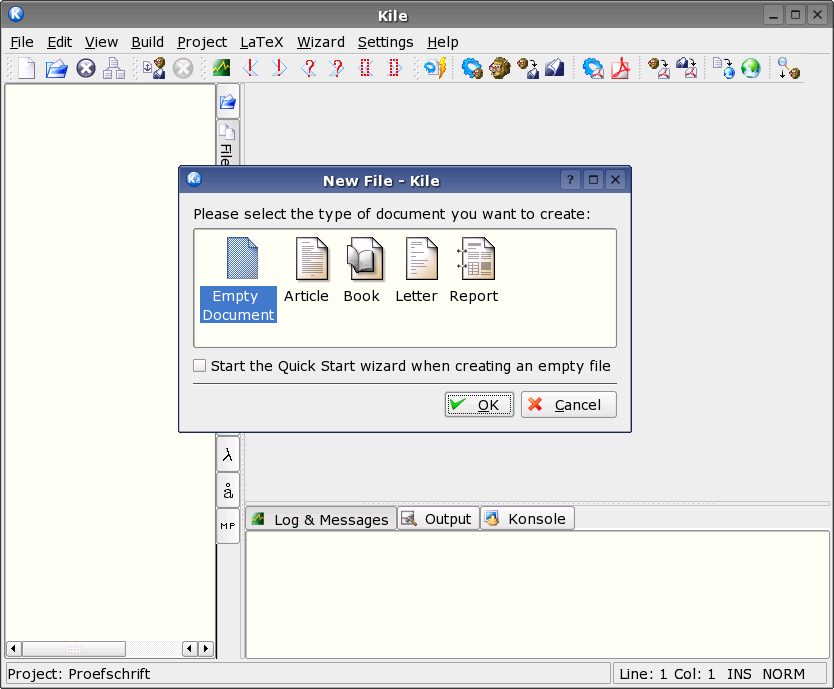 Kile è un ottimo editor integrato per LaTeX su piattaforma Linux ...