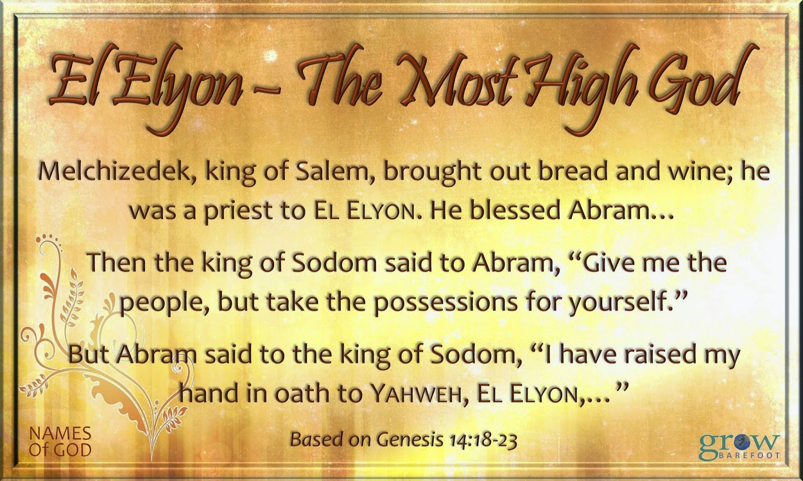 Grow Barefoot: El Elyon: Determine which God claims the throne of your ...