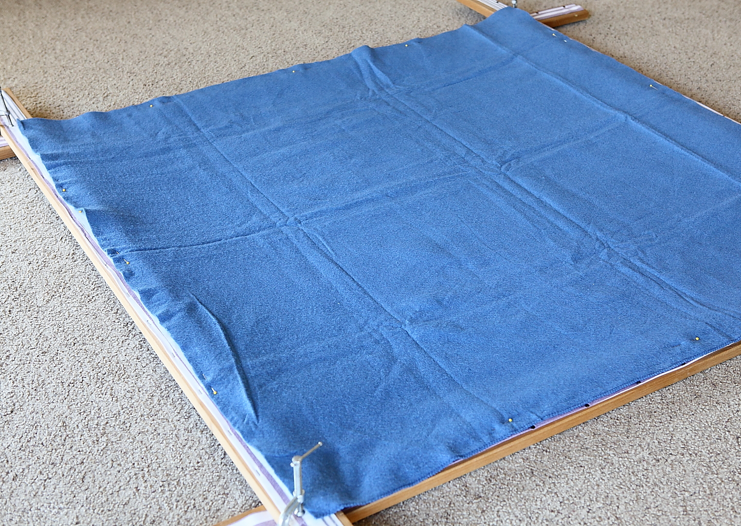 Sweet Petal Stitchery: Attaching the Quilt to the Frame