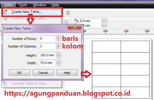 Cara Membuat Tabel CorelDraws - AGUNG TUTORIAL