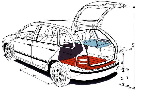 VW Cars - VW Passat: Skoda Octavia Combi Wagon blueprint drawing