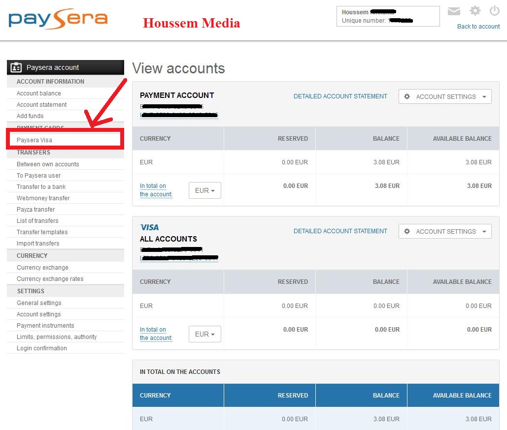 شرح بالصور لطريقة فتح حساب في بنك PAYSERA الحقيقي والحصول على VISA CARD ...