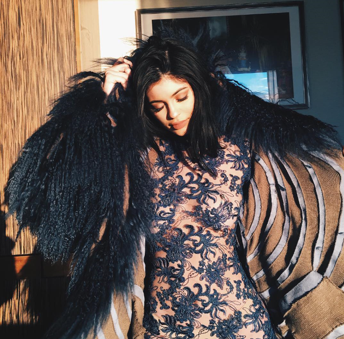 Kylie Jenner Steps Out In Sexy Lace Bodysuit