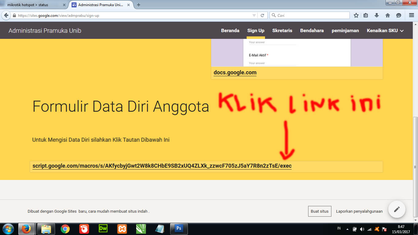 Tata Cara Pengisian Biodata Anggota Pramuka Unib Secara Online ...