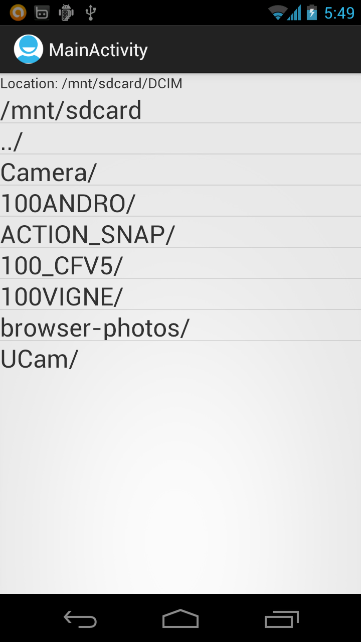 Android Er Example Of File Explorer In Android