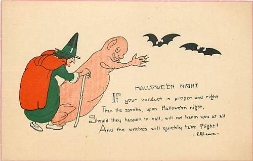 Nothing But Limericks: Hallowe'en Night - A Vintage Limerick Postcard