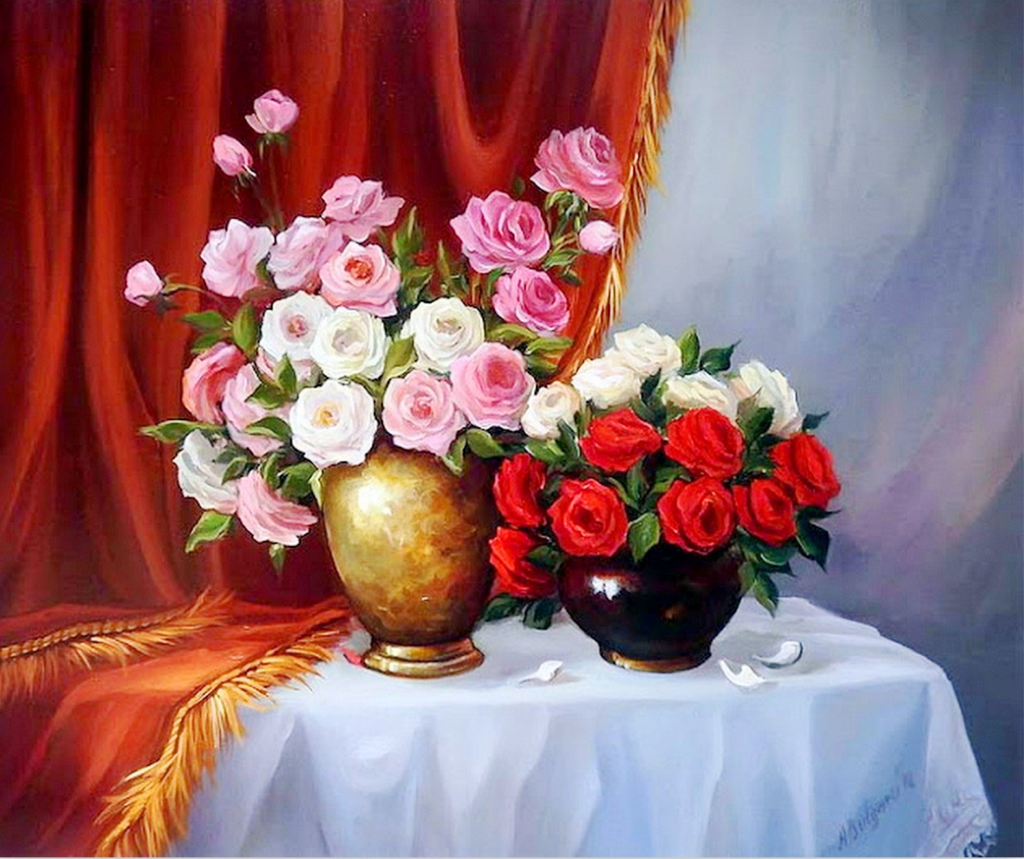 Historia y evolución de la pintura artística : Pintura al Óleo, Flores ...