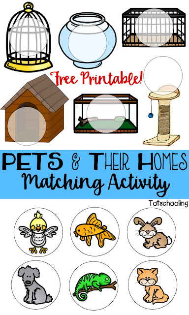 Pets & Their Homes Matching Activity | Totschooling - Toddler ...