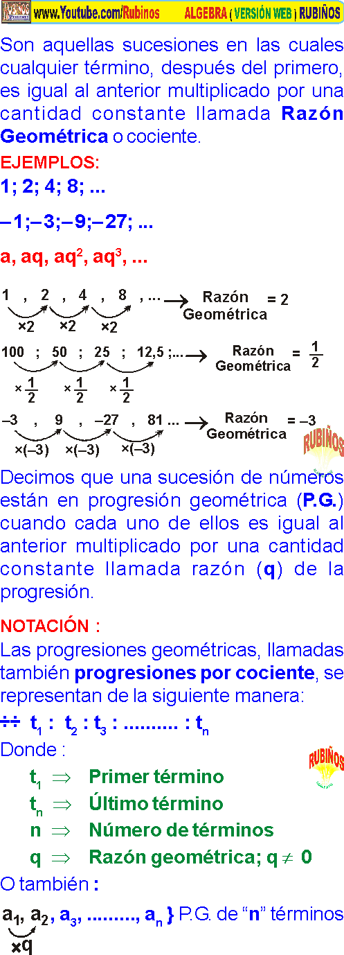 PROGRESIONES GEOMÉTRICAS PROBLEMAS RESUELTOS PDF