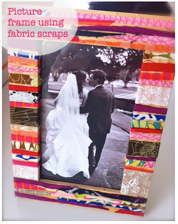 love jc: Tutorial: Picture frame with fabric scraps and mod podge