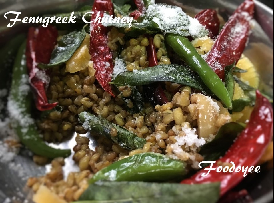 Sweet and Spicy Fenugreek seed Chutney / Methi Dana Chutney.