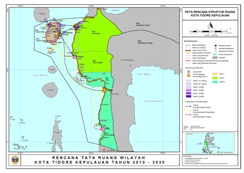 Peta Rencana Struktur Tata Ruang Kota Tidore Kepulauan