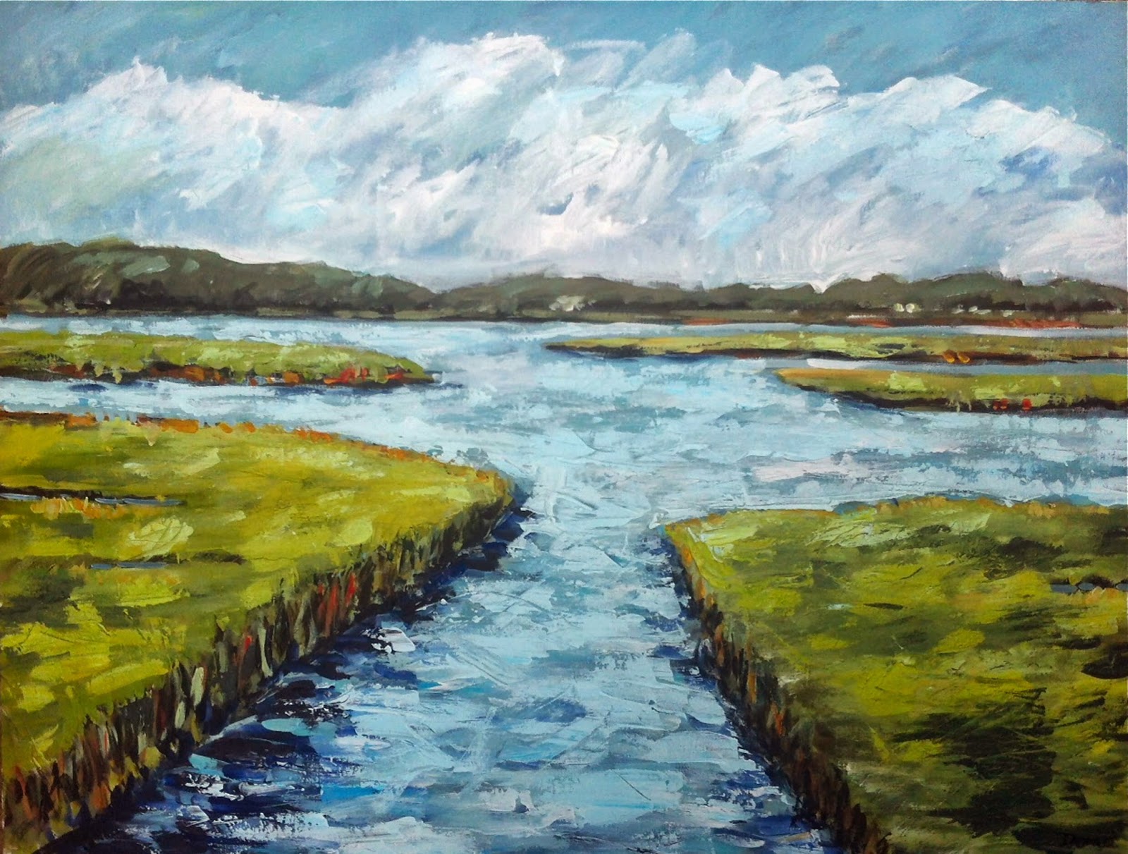 Devine Paintings: Marsh Painting on Canvas