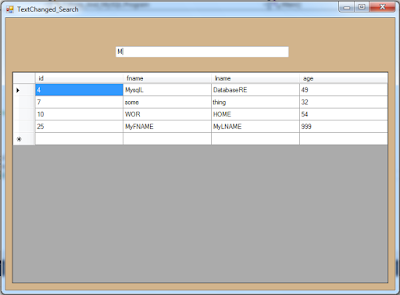C# And MySQL - Search Using TextChanged Event - C#, JAVA,PHP, Programming ,Source Code