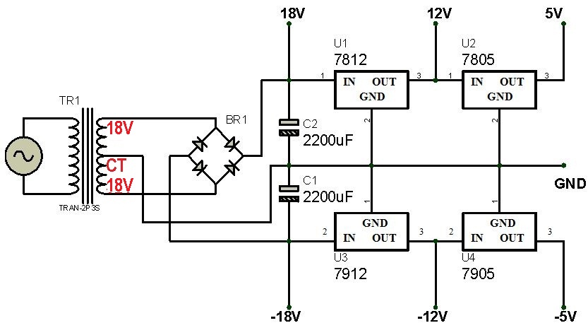 RANGKAIAN POWER SUPLLY SIMETRIS - Syarif Projects