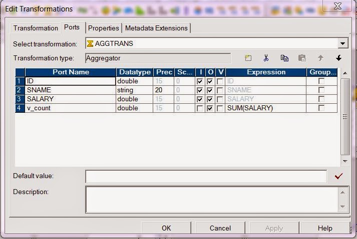 Aggregator Transformation