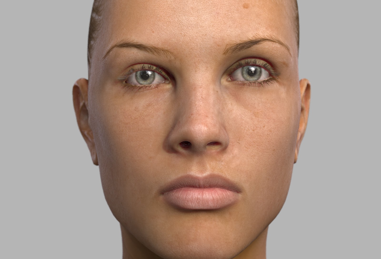 VFX Artist: Female Face WIP Render in Keyshot