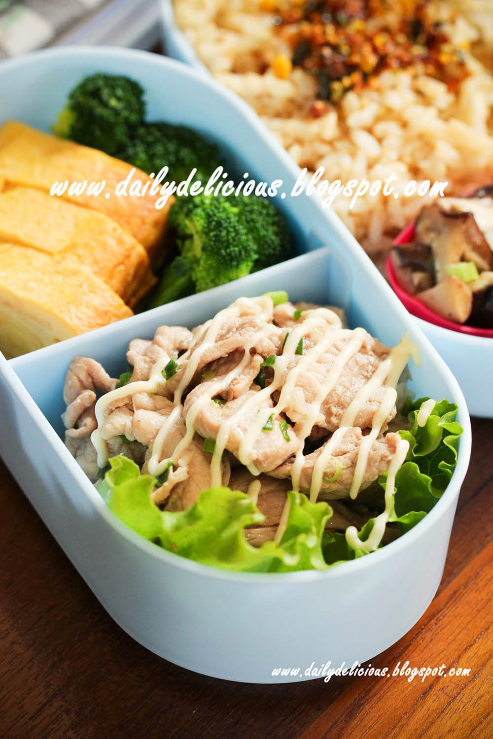 dailydelicious thai: Cooking for 1: My Bento, Stir fry pork with spring ...