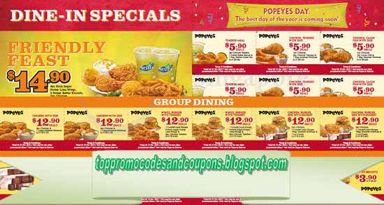 Free Promo Codes and Coupons 2023: Popeyes Chicken Coupons