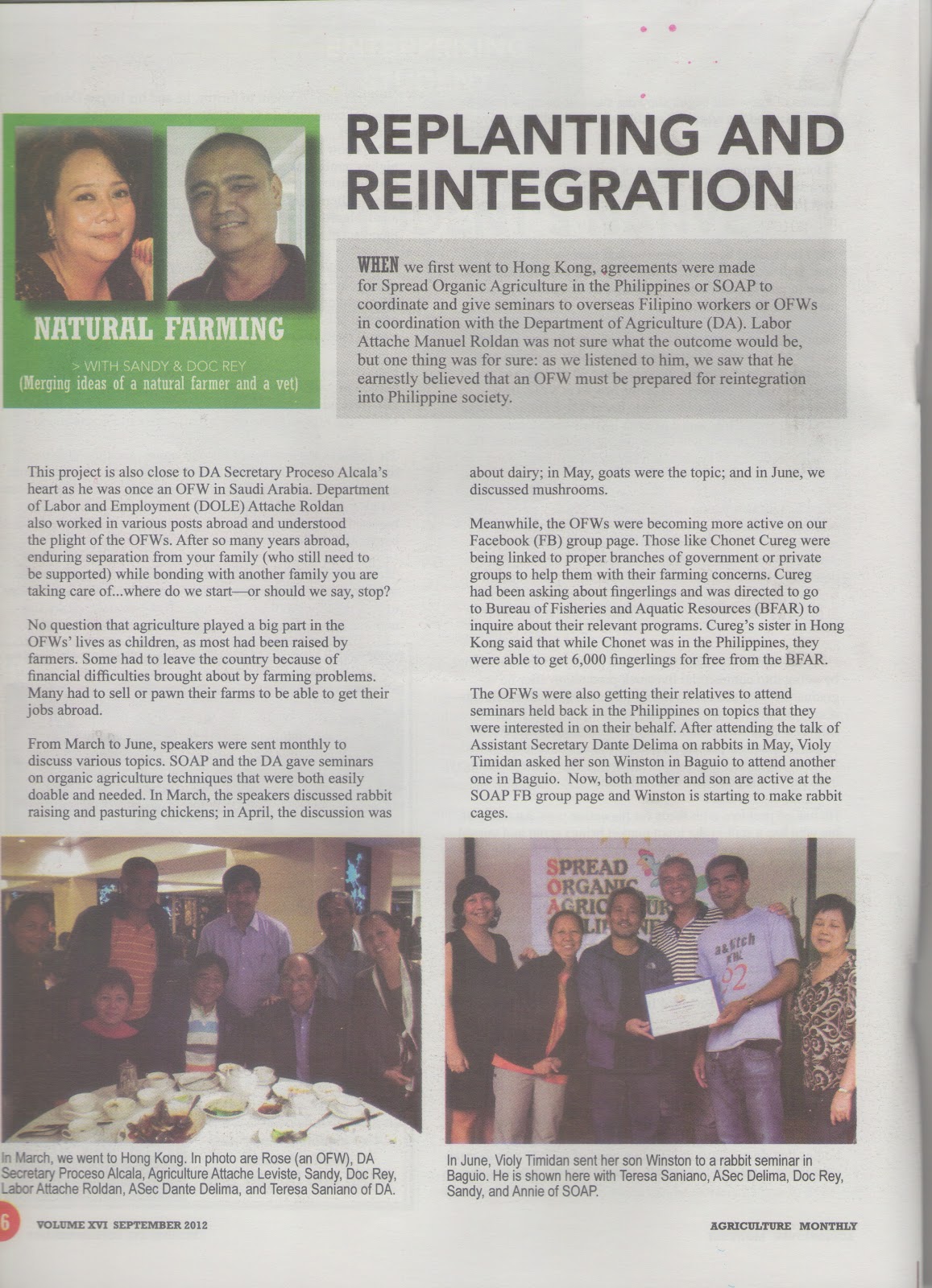 Spread Organic Agriculture in the Philippines: Agriculture Magazine Sep ...