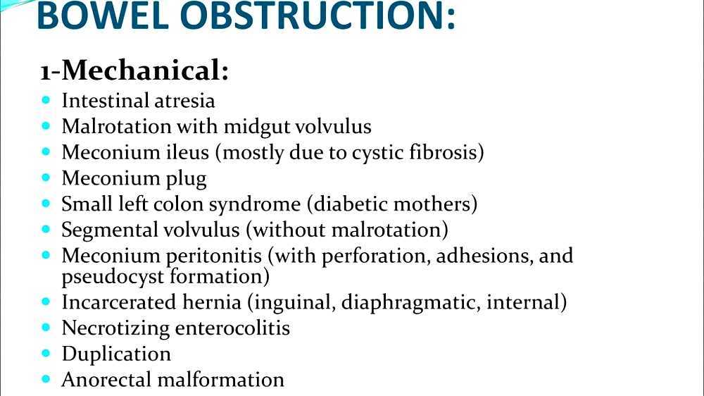 Neonatal bowel obstruction