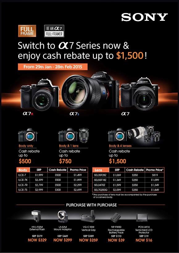 Sony Promotion: Switch to α7 Series Now and Enjoy Cash Rebate of Up to ...