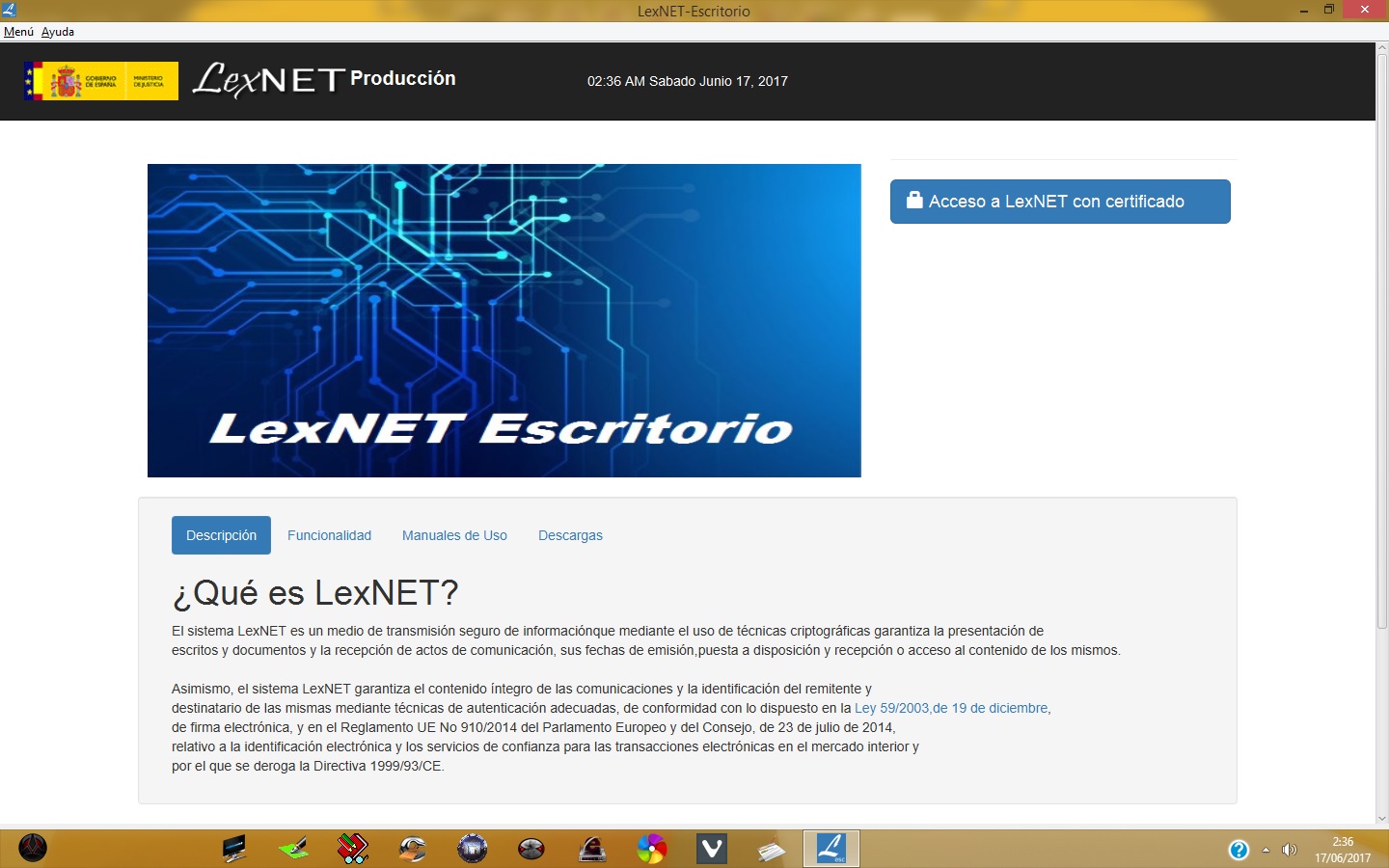 Aplicación Lexnet de Escritorio - Epilogo Aplicación Lexnet de Escritorio - Epilogo