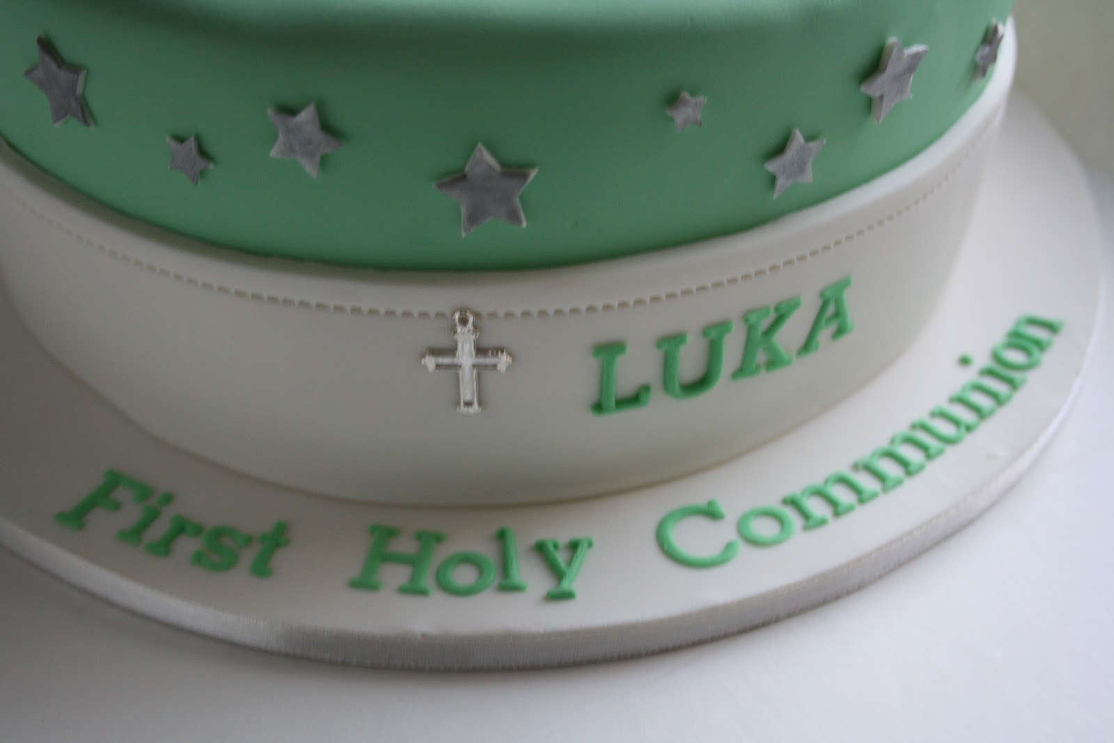 Baked By Design: Mint Green Holy Communion Cake