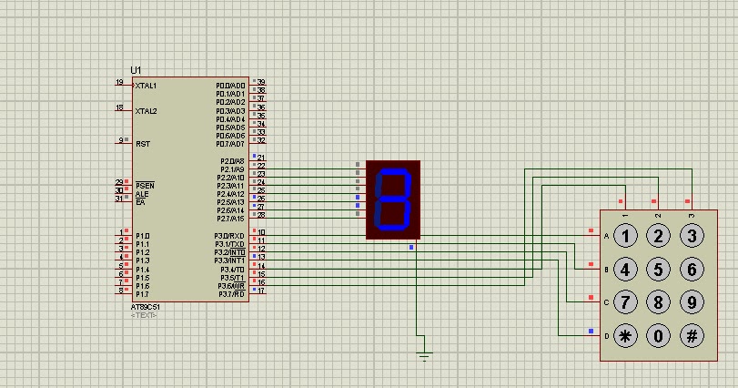 Microprocessors And Microcontrollers: AT89C51 SIMULATION: PHONE KEYPAD & 7 SEGMENT DISPLAY